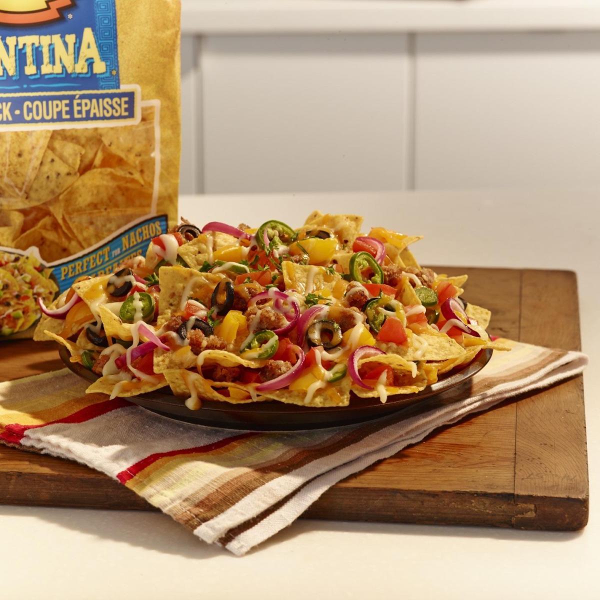 Nachos festifs au chorizo et au fromage manchego