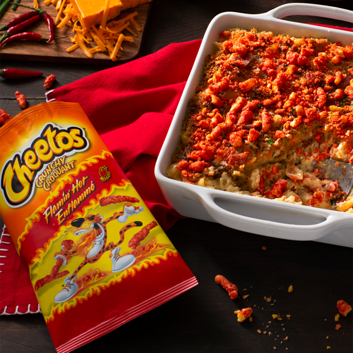 Cheetos Crunchy Flamin Hot & Cheetos Puffs White Cheddar Mac n Cheetos ...