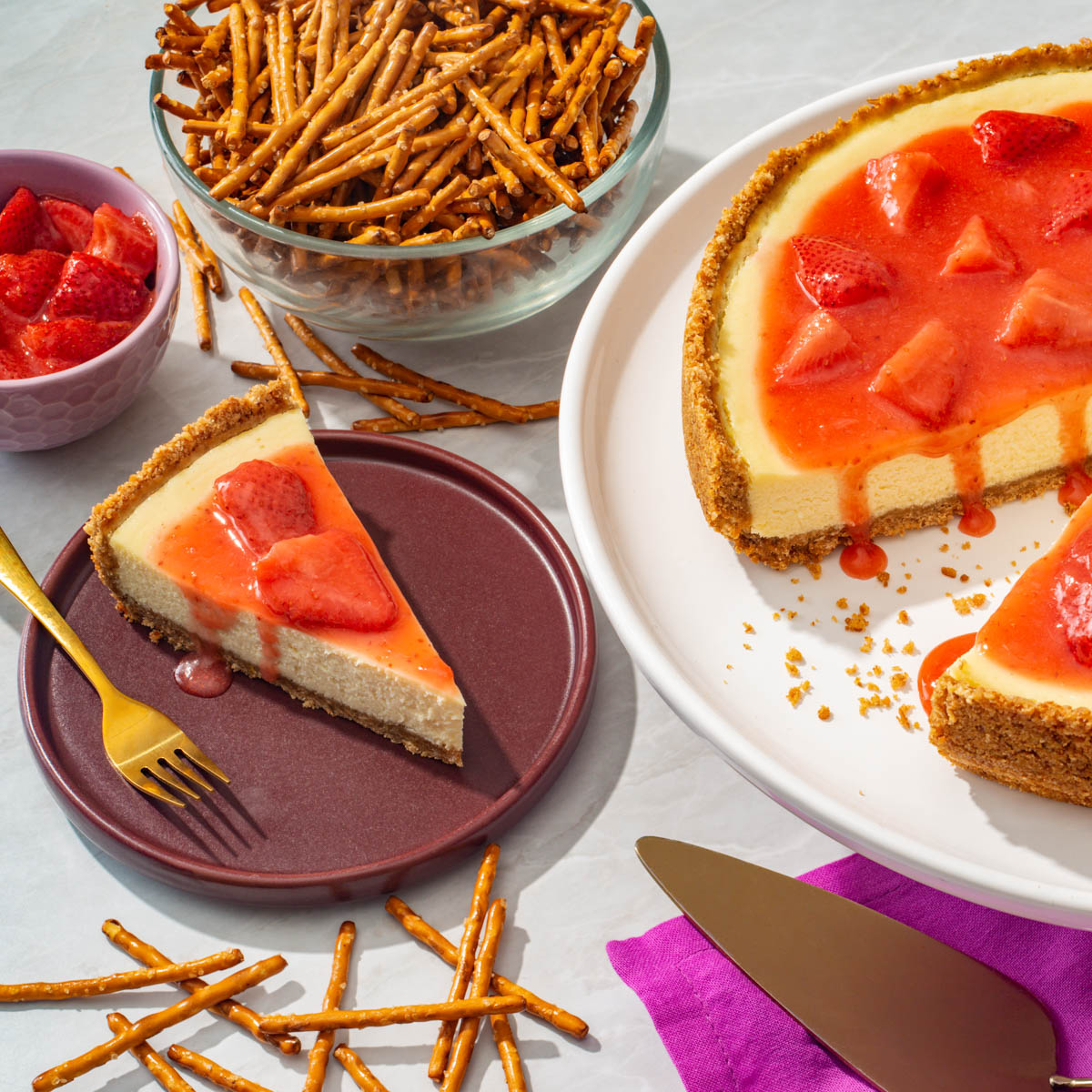 Rold Gold® Strawberry Pretzel Cheesecake | Tasty Rewards