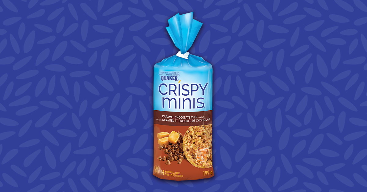Quaker Crispy Minis Caramel Chocolate Chip Flavour Large Brown Rice Cakes