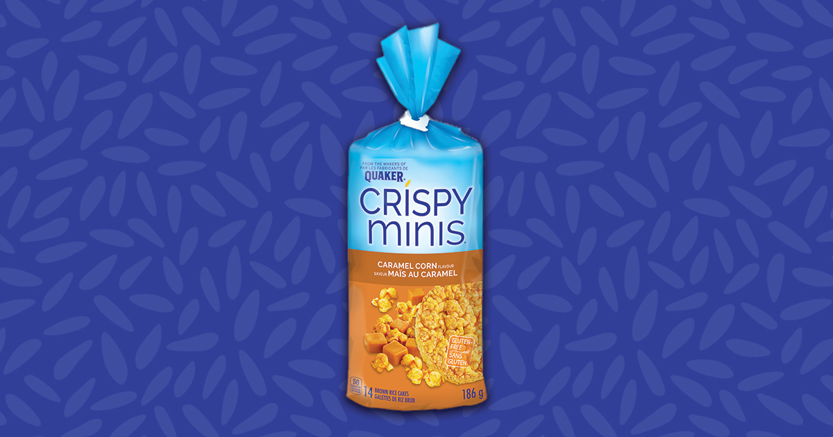 Quaker Crispy Minis Caramel Corn Flavour Large Brown Rice Cakes