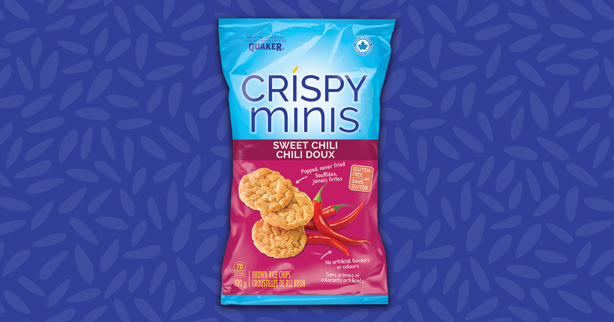 Crispyminis - Quaker® galettes de riz brun Crispy Minis® saveur Chili ...