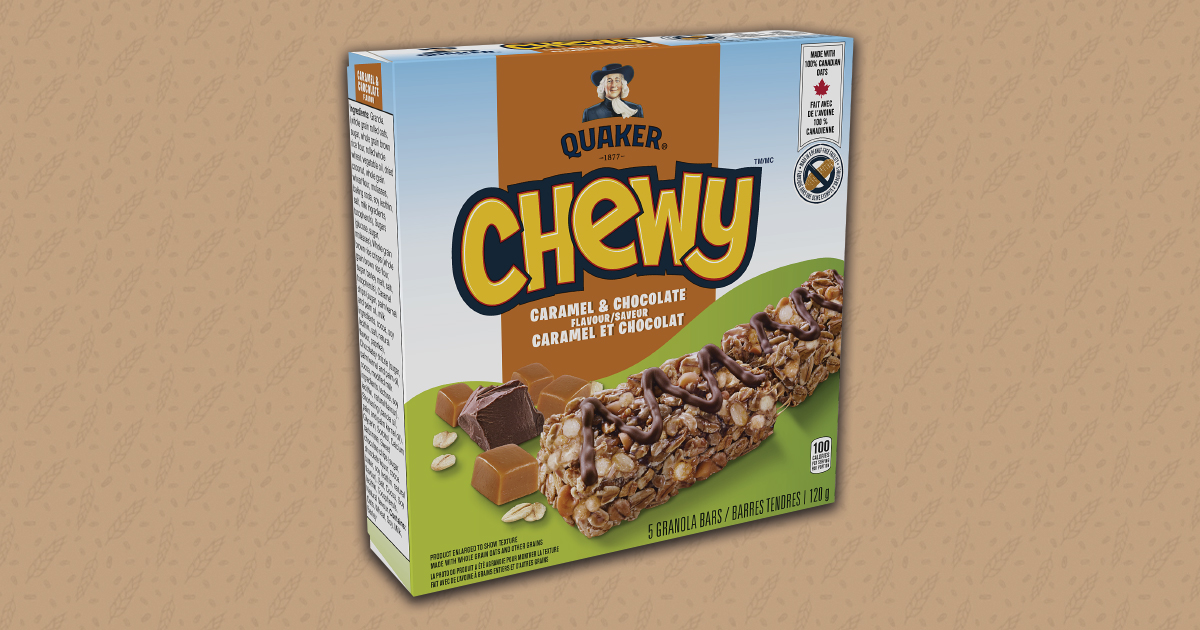Quaker - Barres tendres Quaker Chewy® – Saveur Caramel et chocolat ...