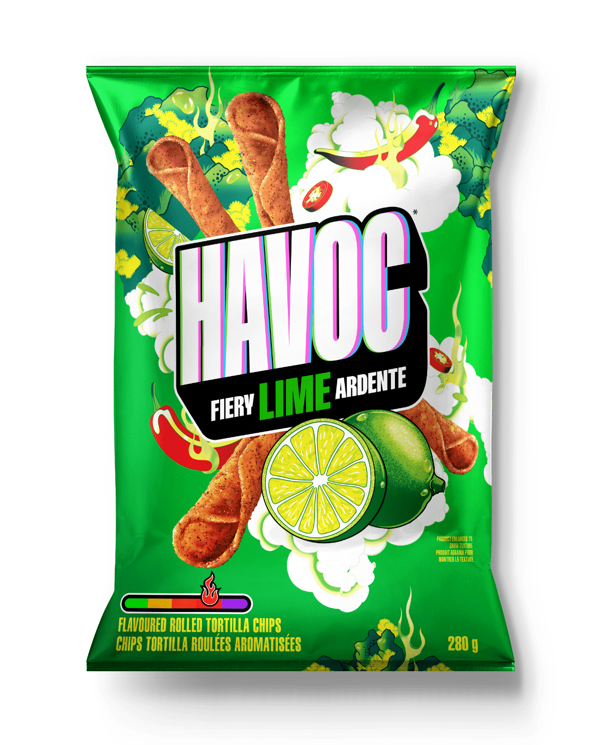 Havoc - Havoc Fiery Lime Flavoured Rolled Tortilla Chips FR | Tasty Rewards