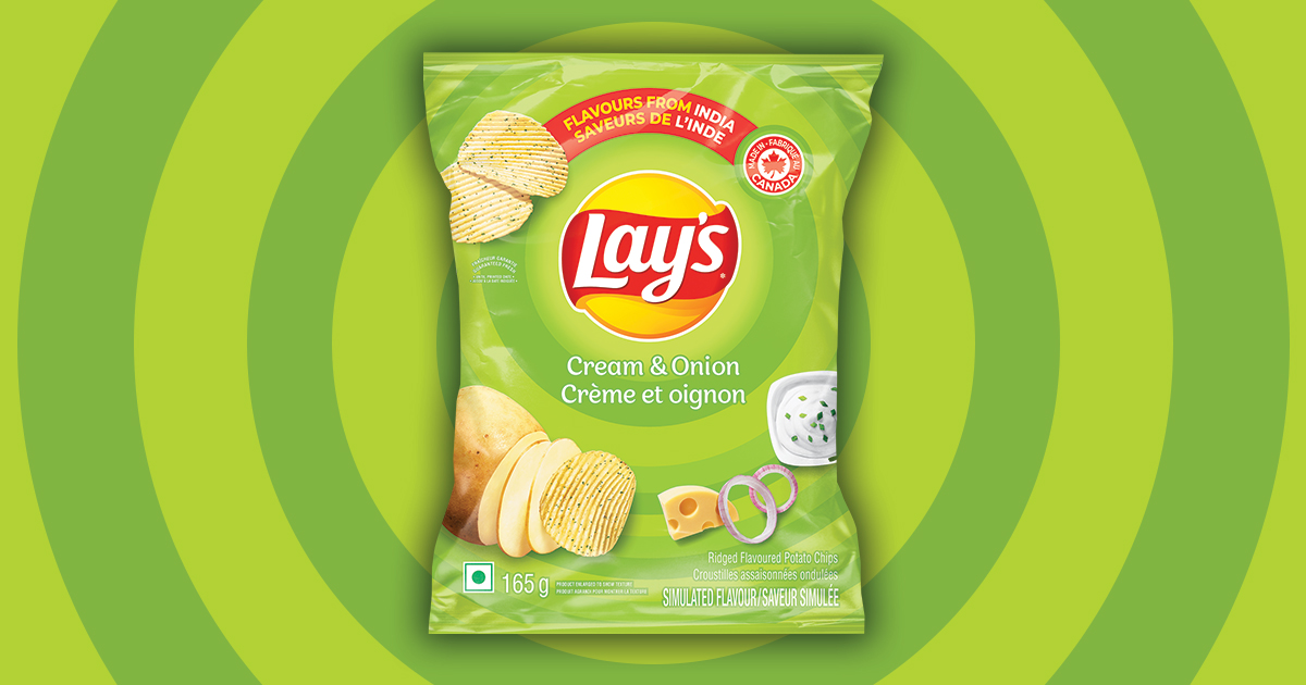 LAY S Cream Onion Ridged Flavoured Potato Chips LAY S