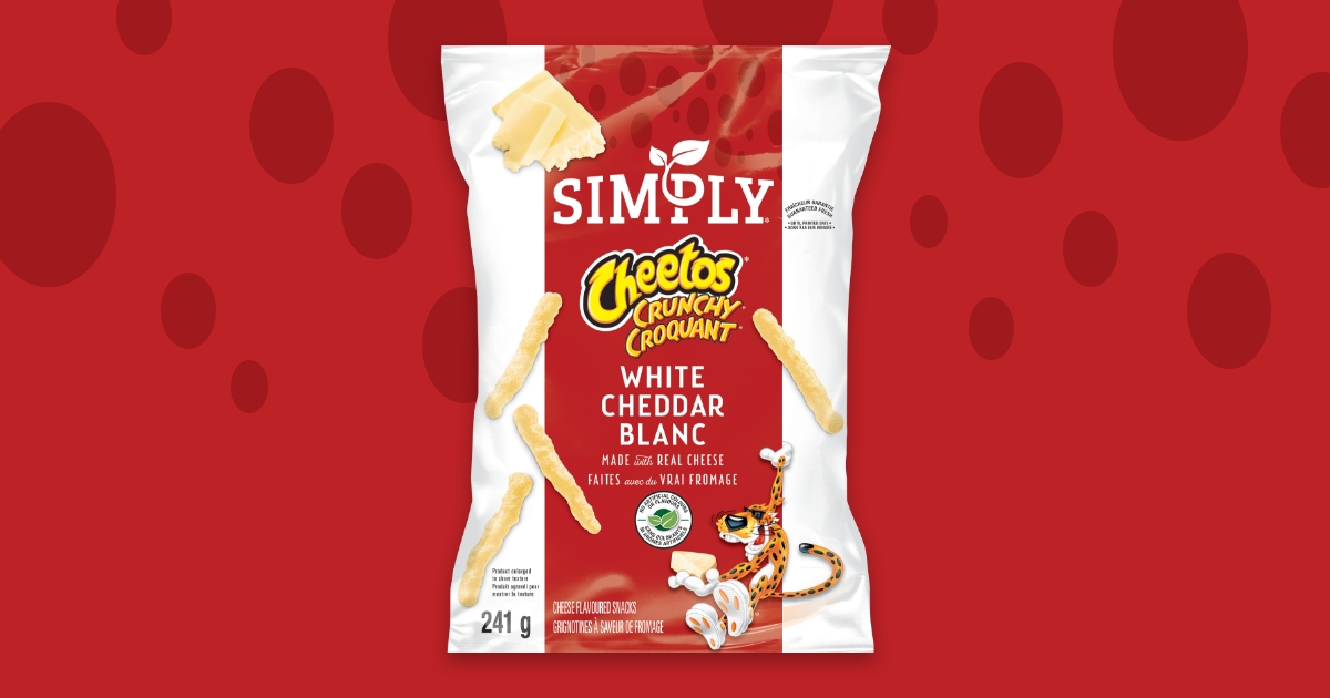 Simply CHEETOS CRUNCHY White Cheddar Cheese Flavoured Snacks