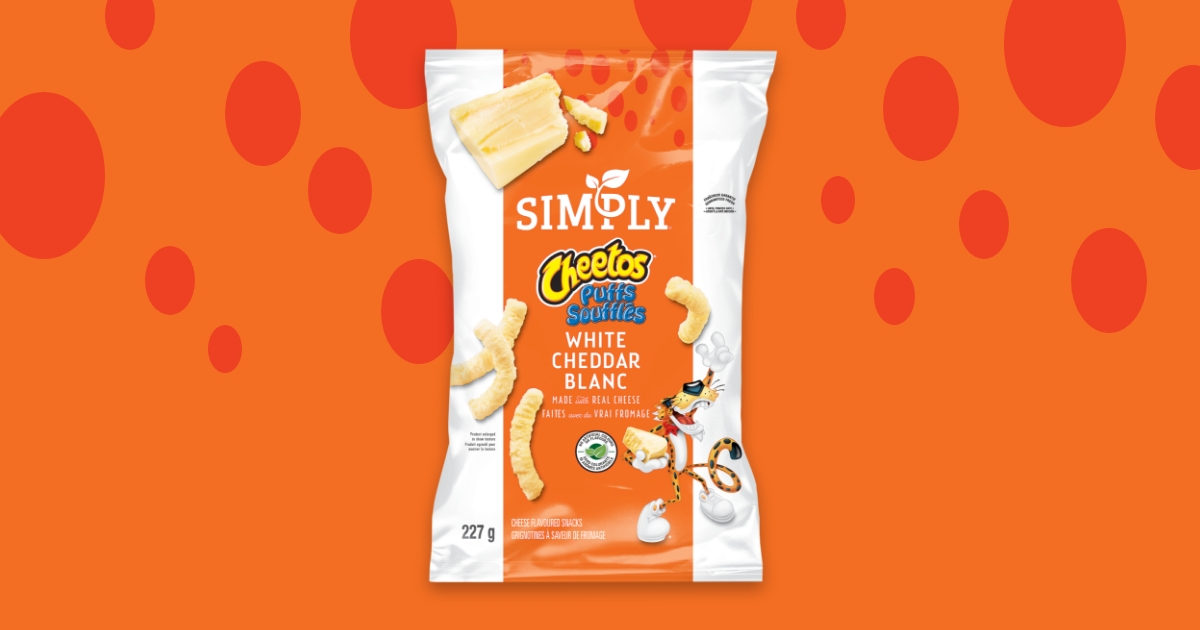 Simply White Cheddar CHEETOS Puffs Cheese Flavoured Snacks