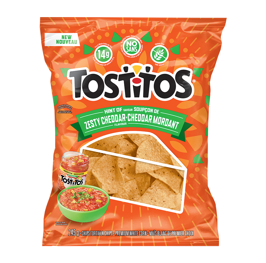 Tostitos - Tostitos Hint of Zesty Cheddar Flavour Tortilla Chips ...