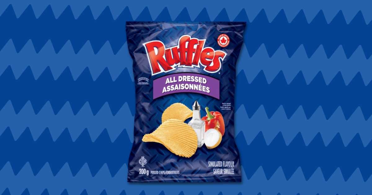 Ruffles - Ruffles Cheddar & Sour Cream Flavoured Potato Chips | Tasty ...