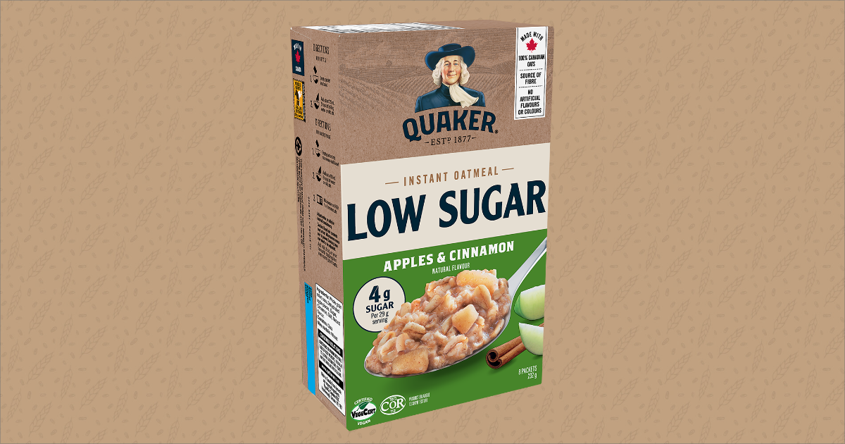 QUAKER Low Sugar Apples & Cinnamon Instant Oatmeal | Tasty Rewards